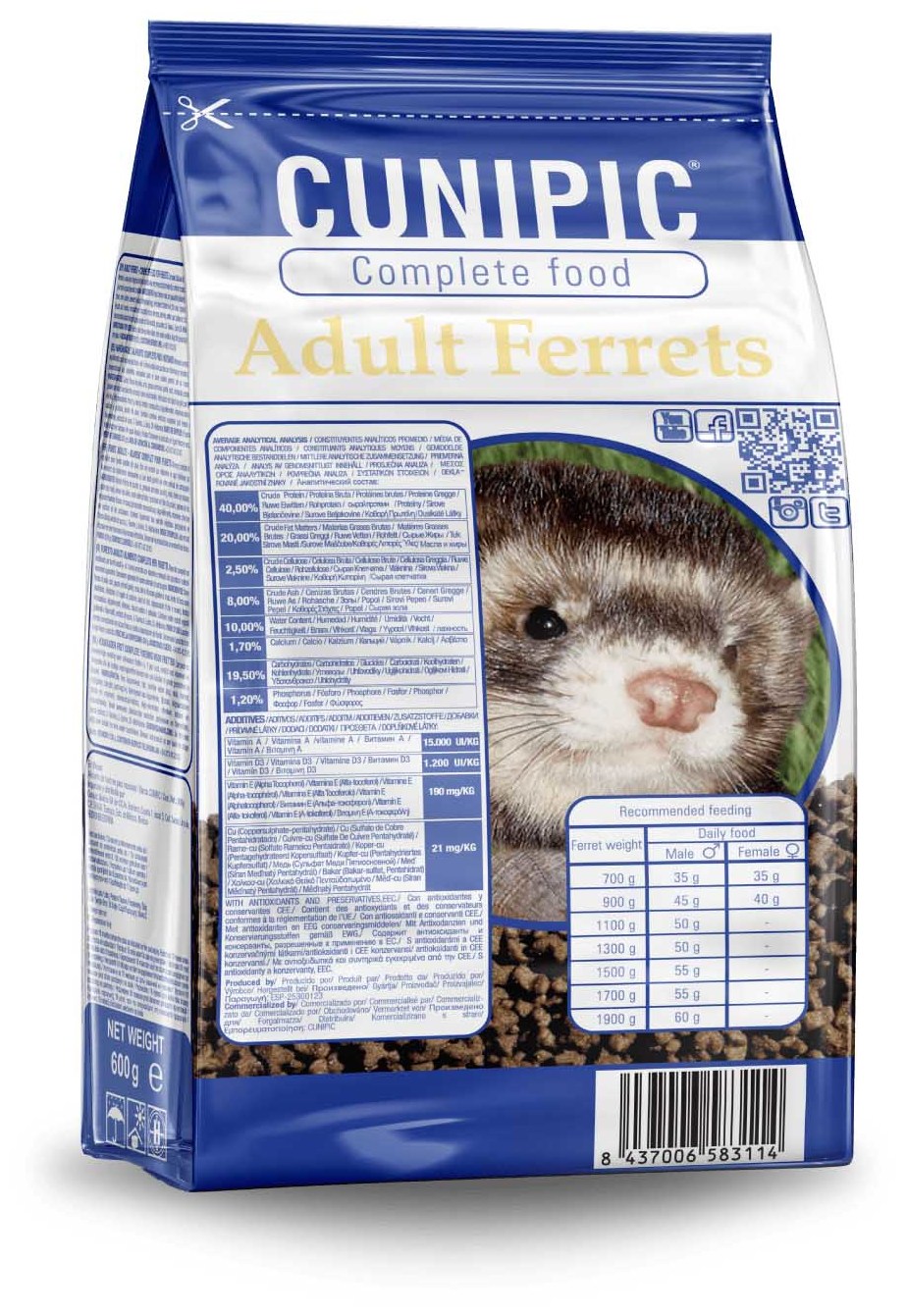 Cunipic Comida para hurones adultos